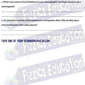Shake it up seismograph Student Activity Sheets (8) : Fizzics Education